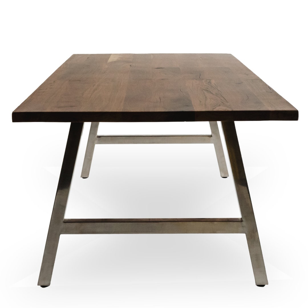 Walnut Wood Conference Table With Reclaimed Wood Top and - Etsy