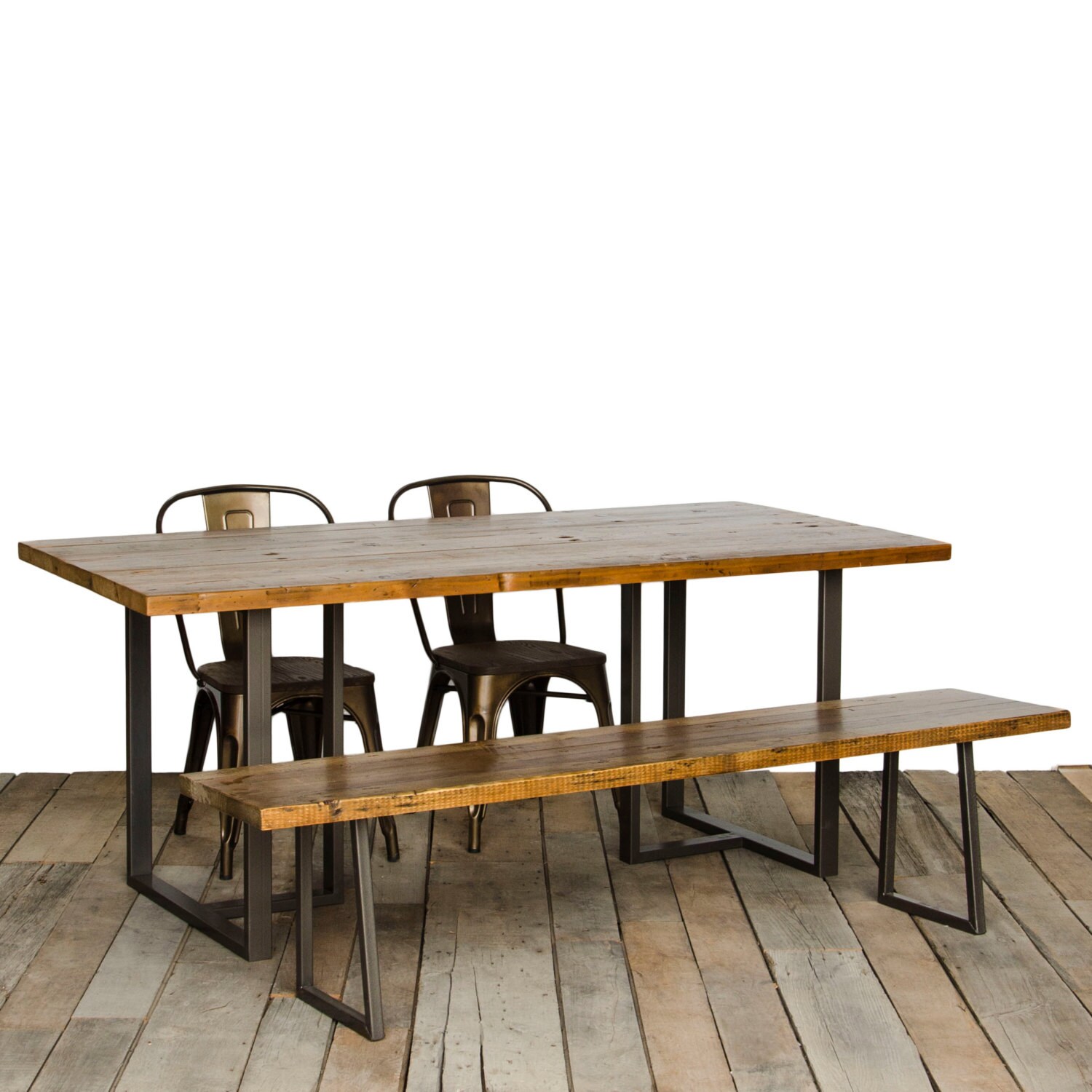 Modern Farmhouse Table With Reclaimed Wood Table Top | Etsy