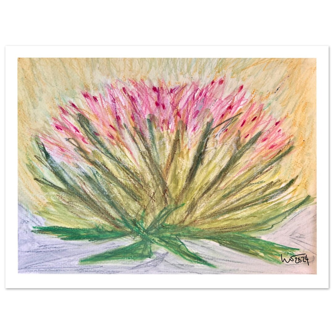 Red Yucca in Bloom Stunning Watercolor Fine Art Print Giclée Artwork ...