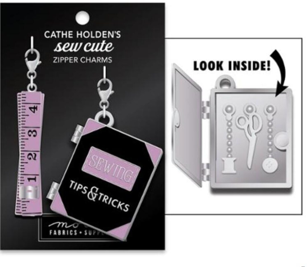 Tape Measure & Sewing Book Zipper Pulls – 2ct by Cathe Holden | Sew ...
