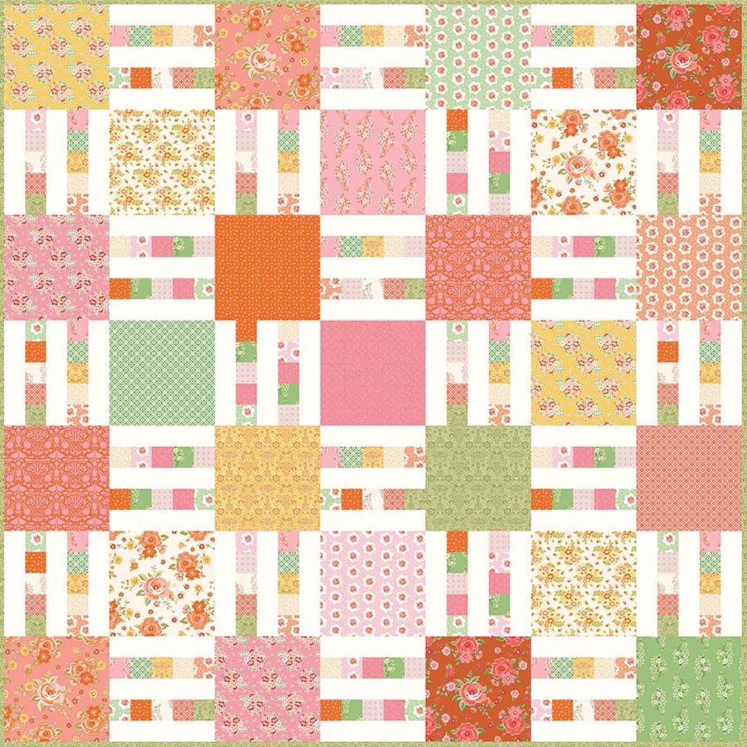 Preorder – Peach Cobbler Picket Fence Quilt Kit – 67" X 67" – Ships in ...