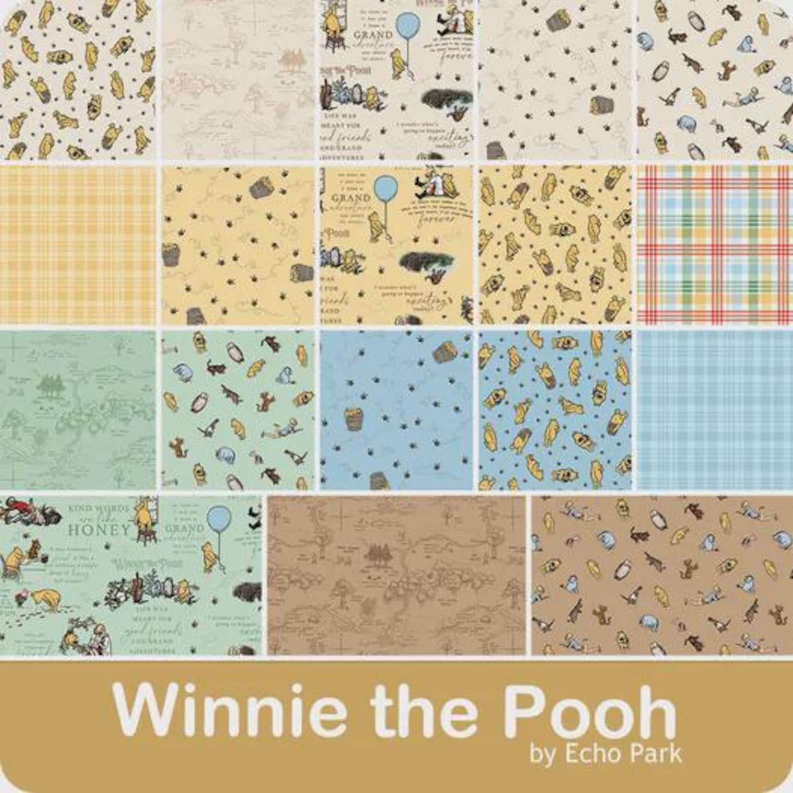 Winnie the Pooh Fat Quarter Bundle Echo Park-18 Fat Quarters - Etsy