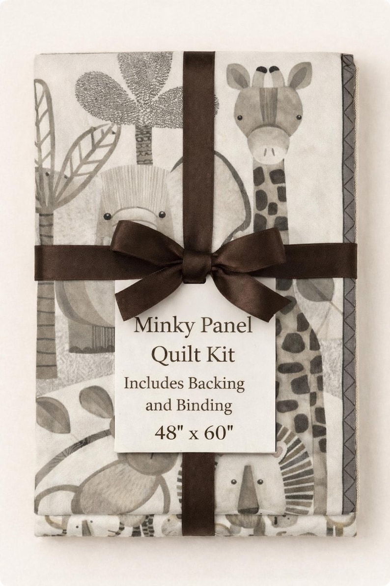 Jungle Romp Minky Panel Quilt Kit – Includes Backing & Binding – 60" X ...