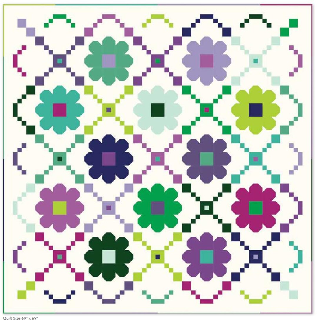 Daisy Chain Purple Vibrations Quilt Kit – Riley Blake Confetti Cotton ...