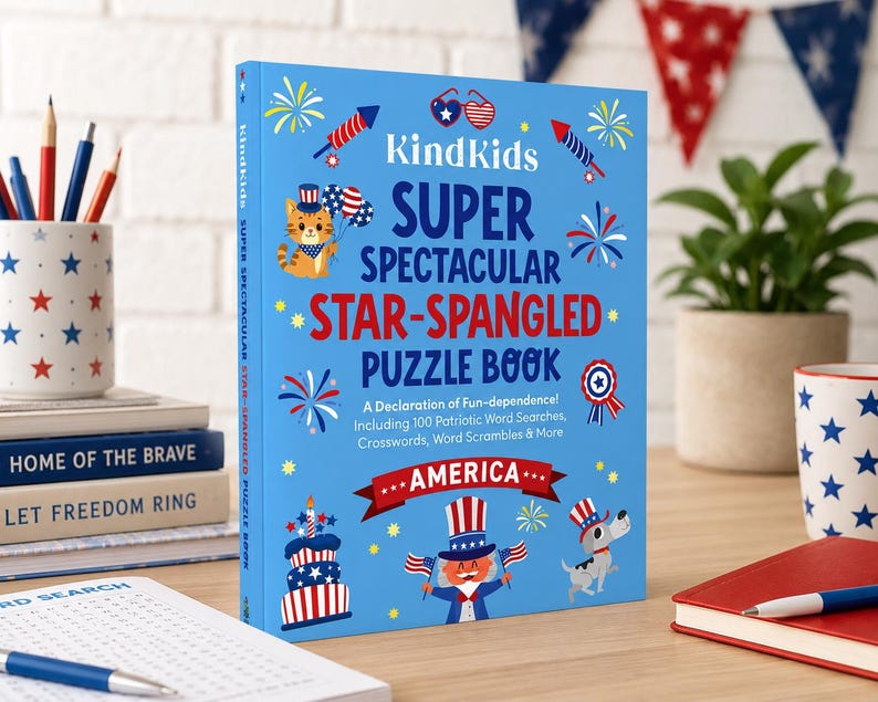 Patriotic Puzzle Book: 100 American Themed Word Searches, Crosswords ...