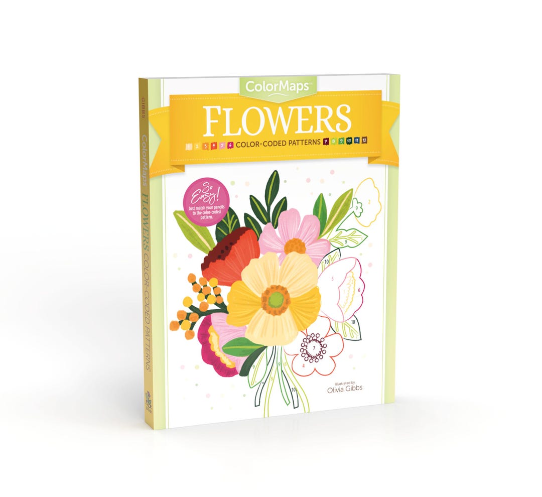 Colormaps Flowers: Color-coded Patterns Adult Coloring Book - Etsy