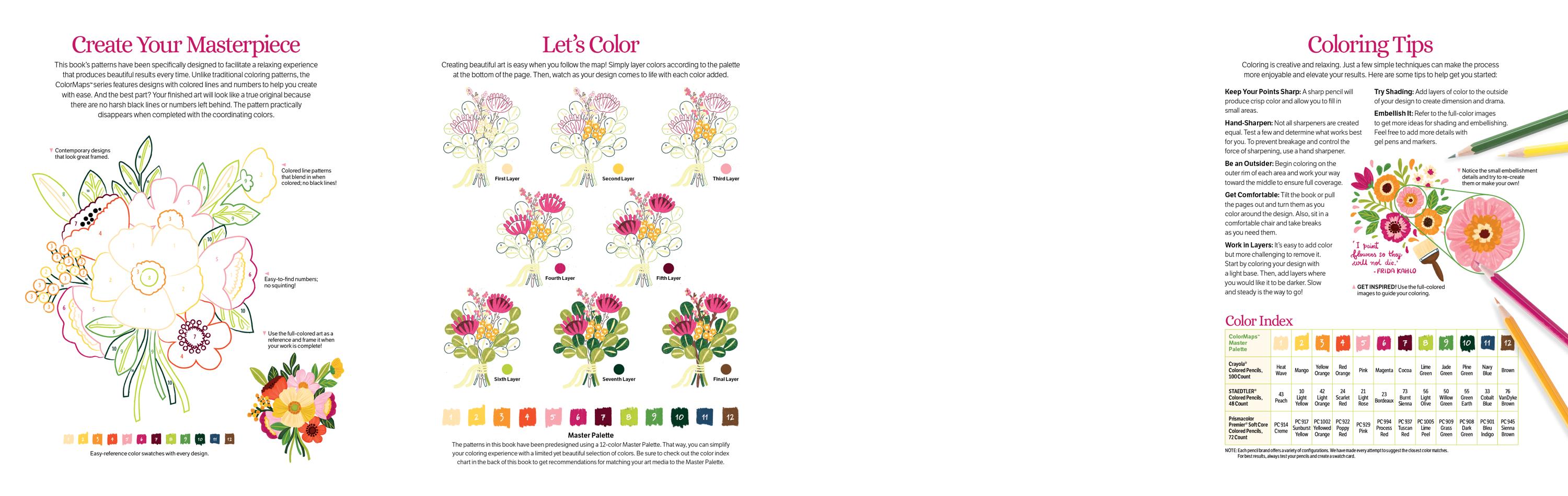 Colormaps Flowers: Color-coded Patterns Adult Coloring Book - Etsy
