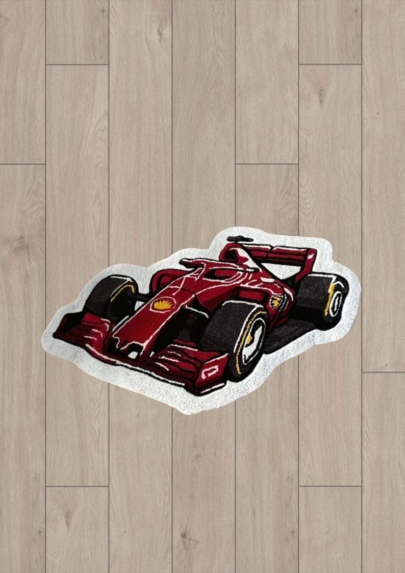 Ferrari F1 Car Rug – Red Formula 1 Racing Carpet | Motorsport Decor in ...