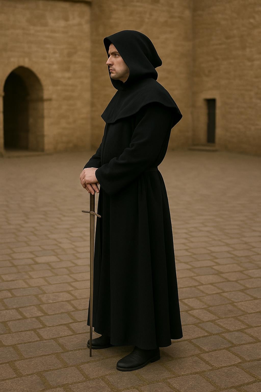 Cotton Medieval Monk Robe With Hood, Renaissance Friar Costume - Etsy