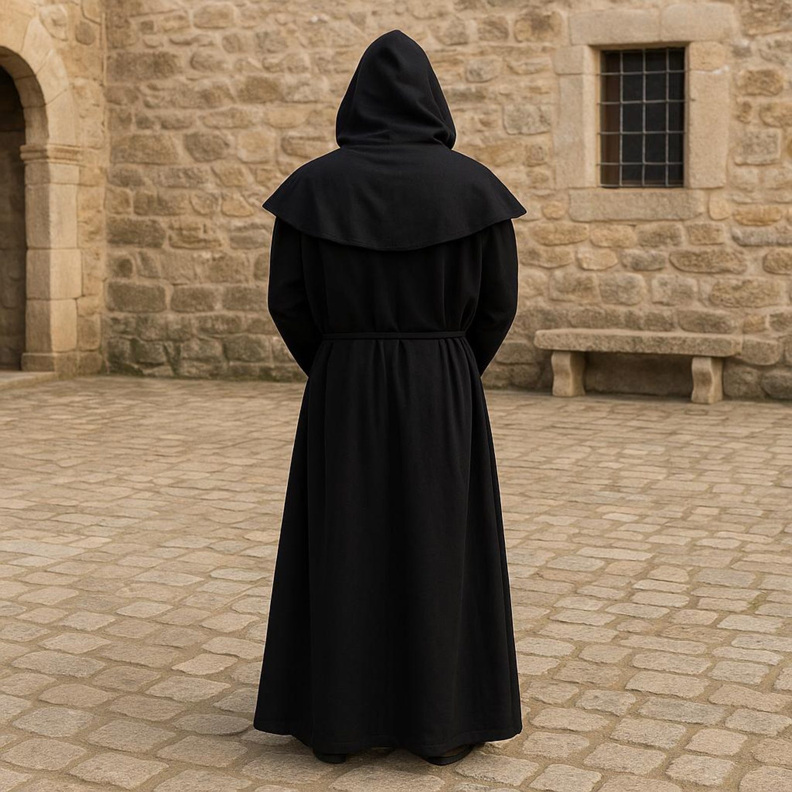 Cotton Medieval Monk Robe With Hood, Renaissance Friar Costume - Etsy