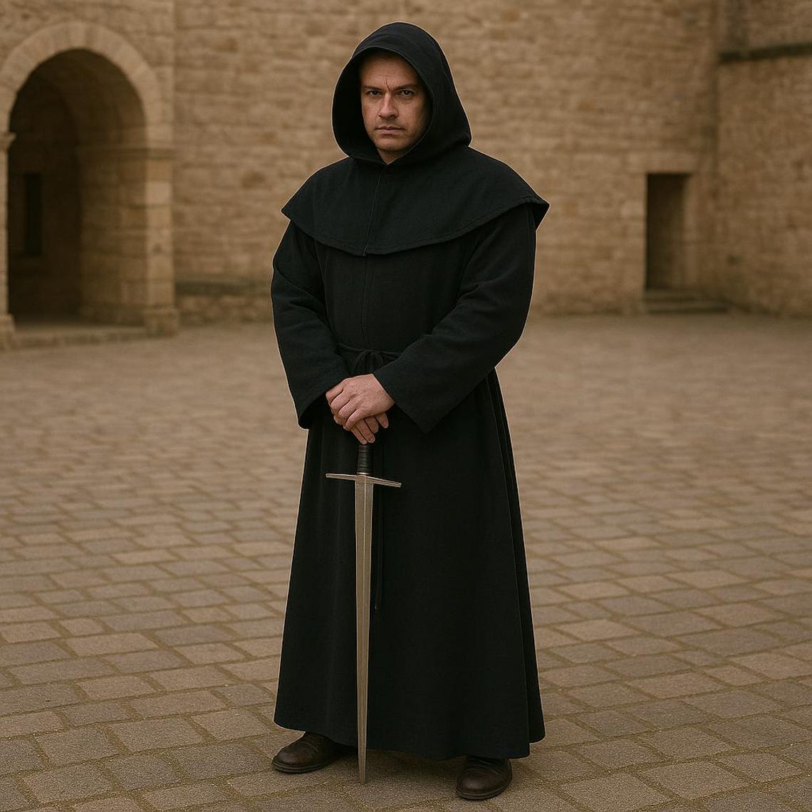 Cotton Medieval Monk Robe With Hood, Renaissance Friar Costume - Etsy