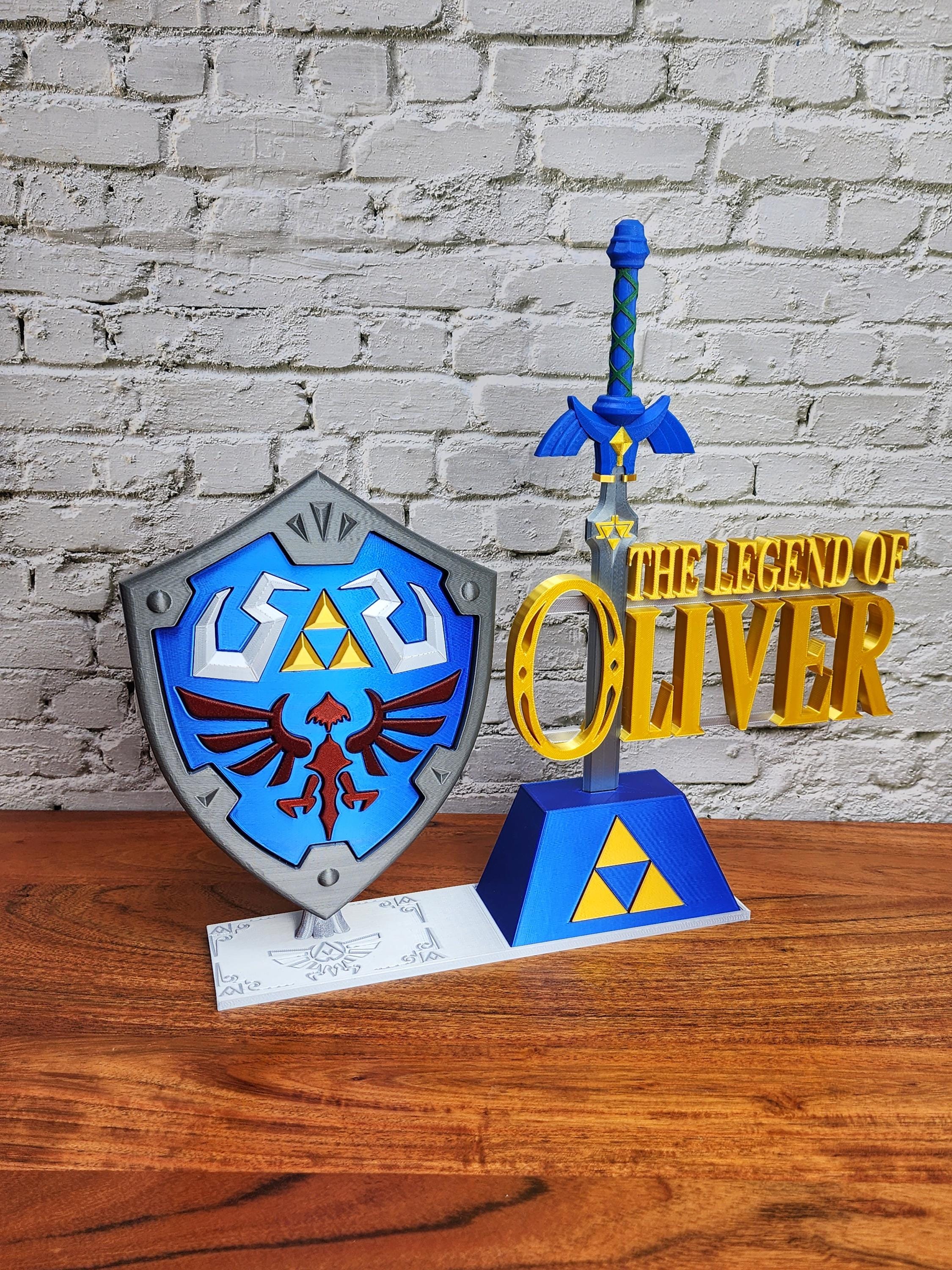 Zelda Master Sword & Hylian Shield Gift Set: Custom Name Display - Etsy