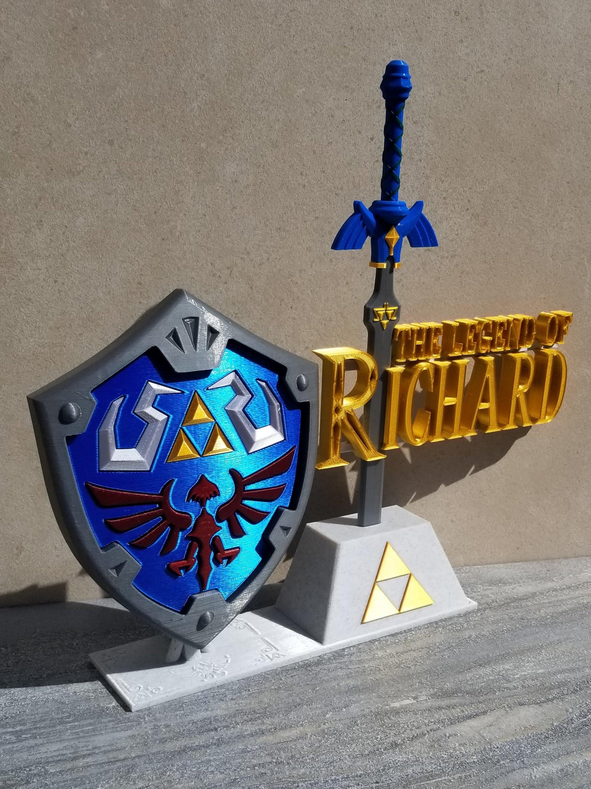 Zelda Master Sword & Hylian Shield Gift Set: Custom Name Display - Etsy