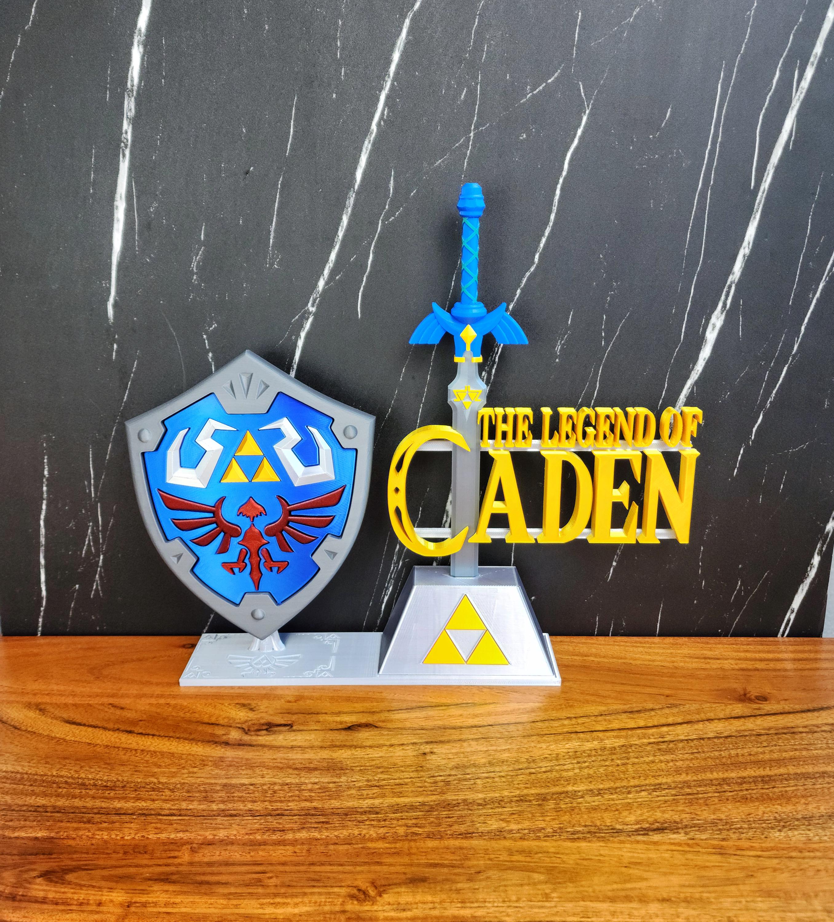 Zelda 12" BOTW Master Sword With Custom Name & 8" Shield Gift Set (full ...