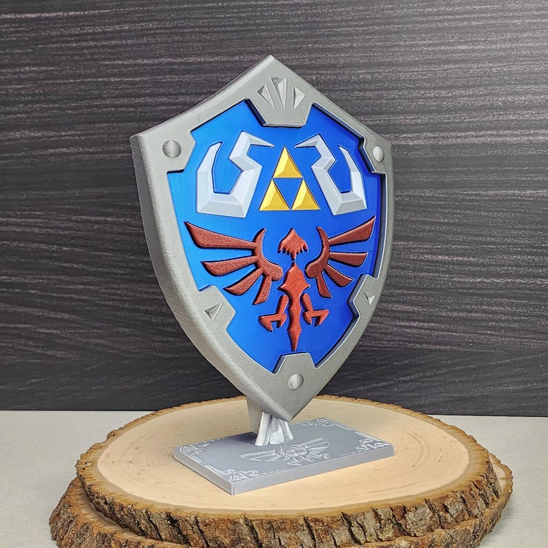 8" Zelda Hylian Shield With Desk/shelf Stand - Etsy
