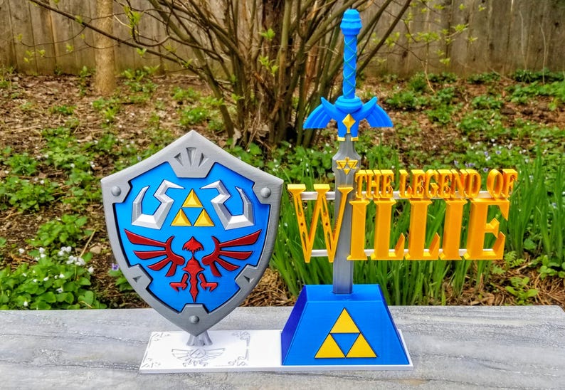 Zelda Master Sword & Hylian Shield Gift Set: Custom Name Display - Etsy