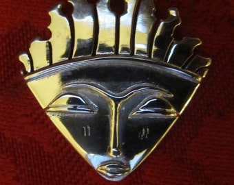 Africa's Glory Mask pendant no.3 in 14K GOLD. | Etsy