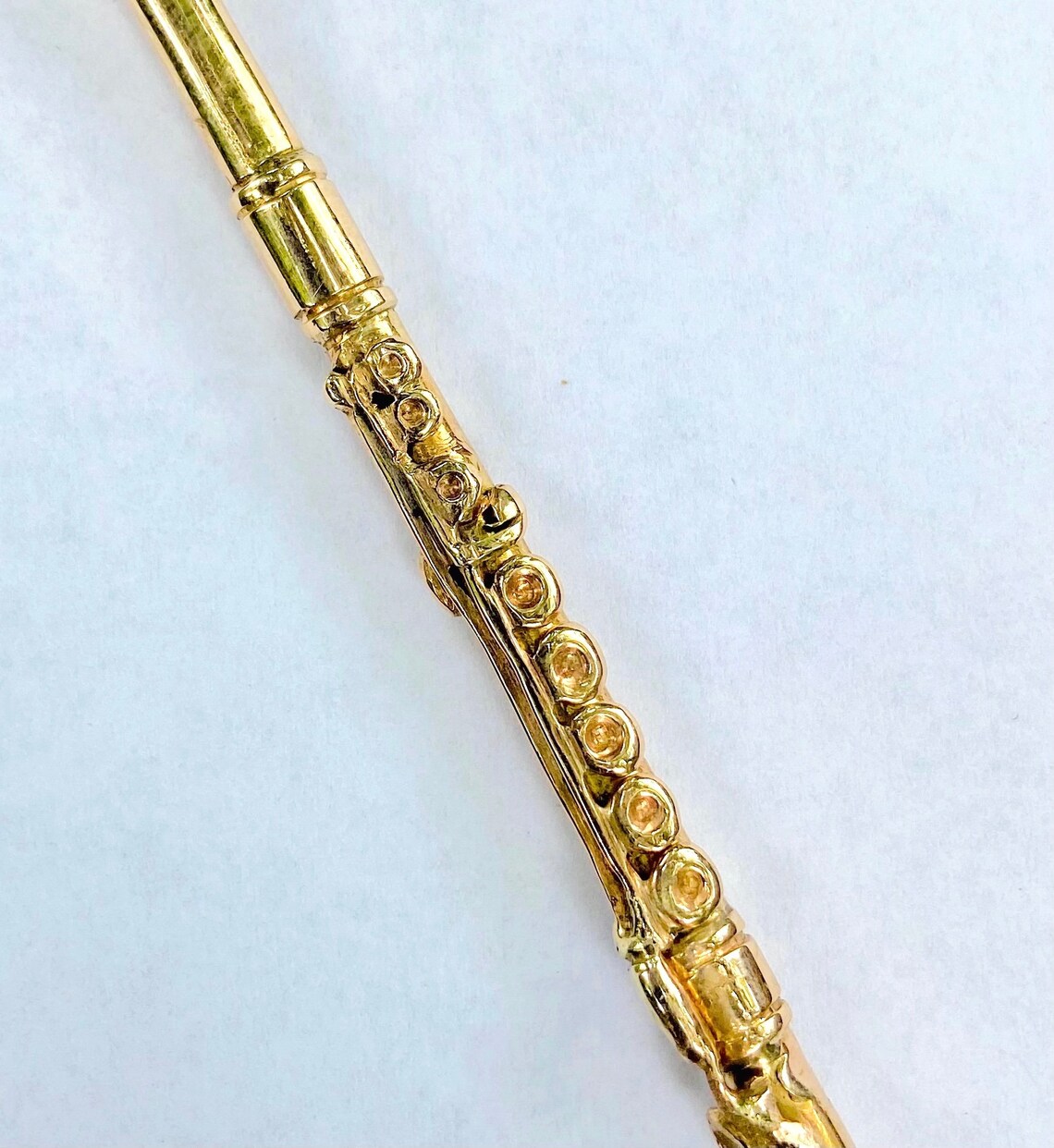 14K Solid Gold Realistic Flute Pendant New Flute Chisseko Special - Etsy