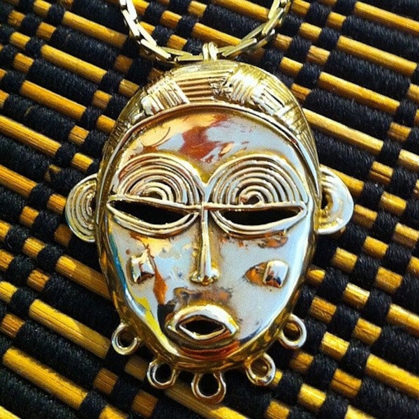 African Mask Pendant - Etsy