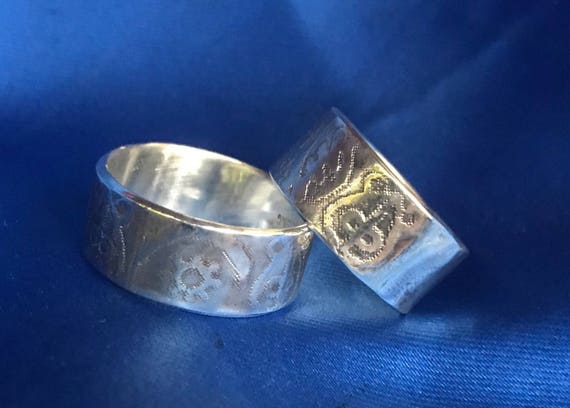 NEW Sterling Silver Adinkra Wedding Bands Adinkra Symbols - Etsy