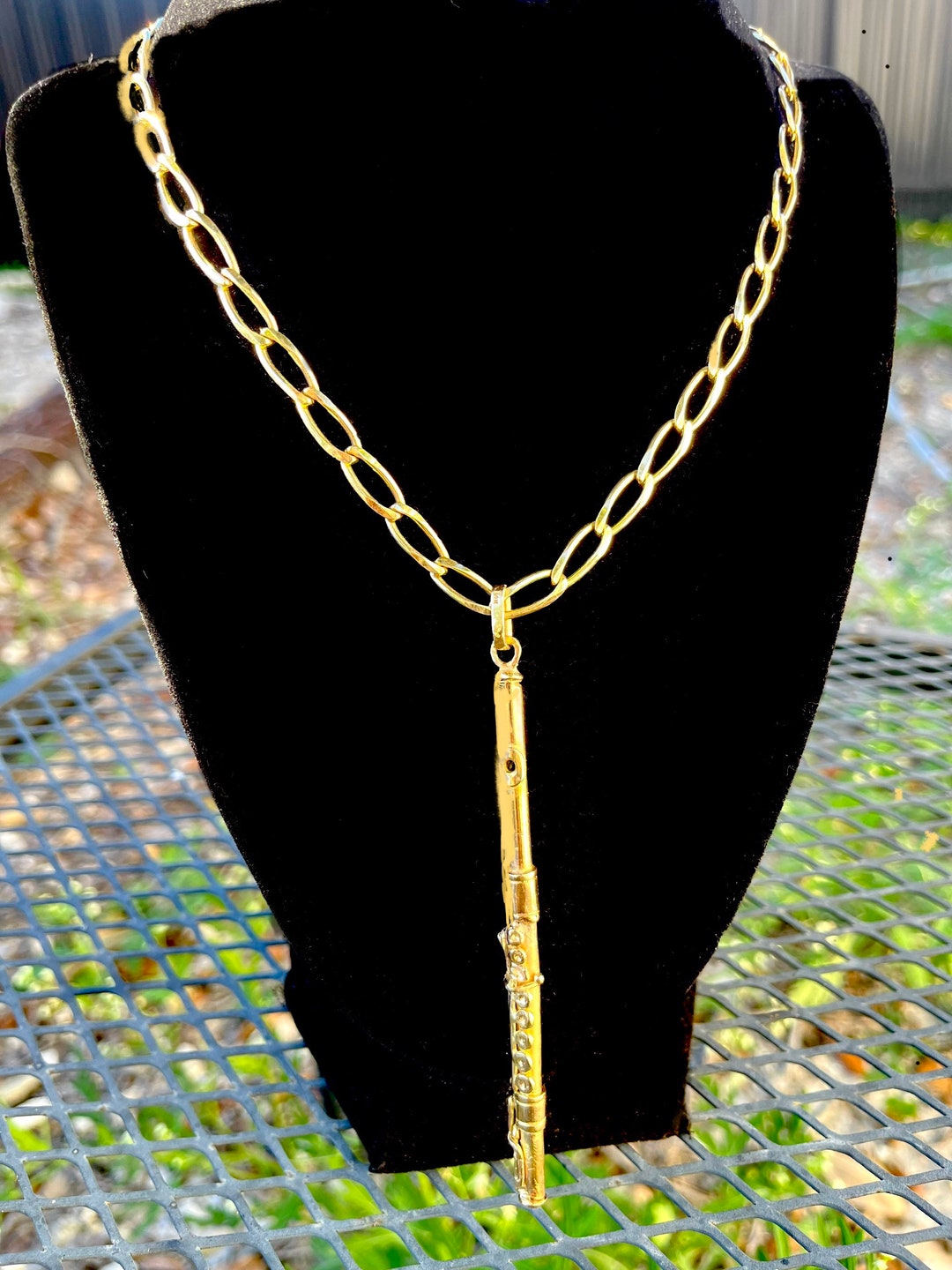 SALE! 14K Solid Gold Realistic Flute With Chain 2025chisseko Special - Etsy