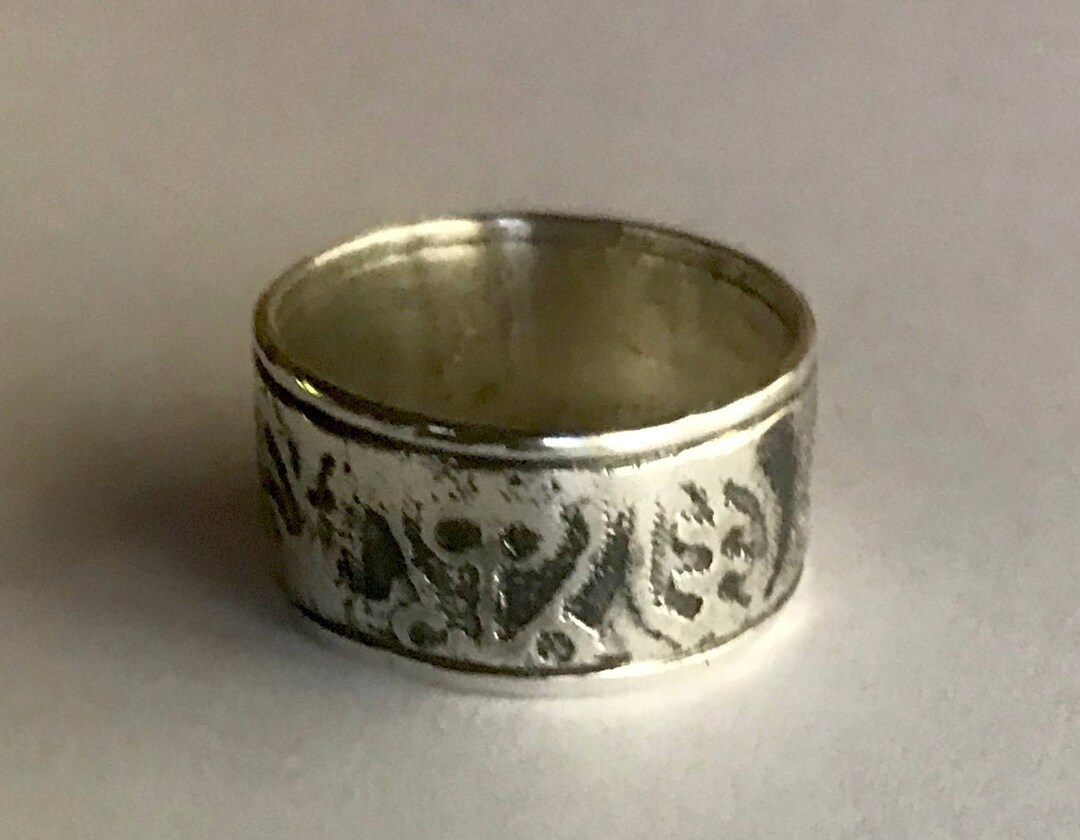 NEW! Adinkra Wedding Bands, Beveled Band Adinkra African Fashion Ring ...
