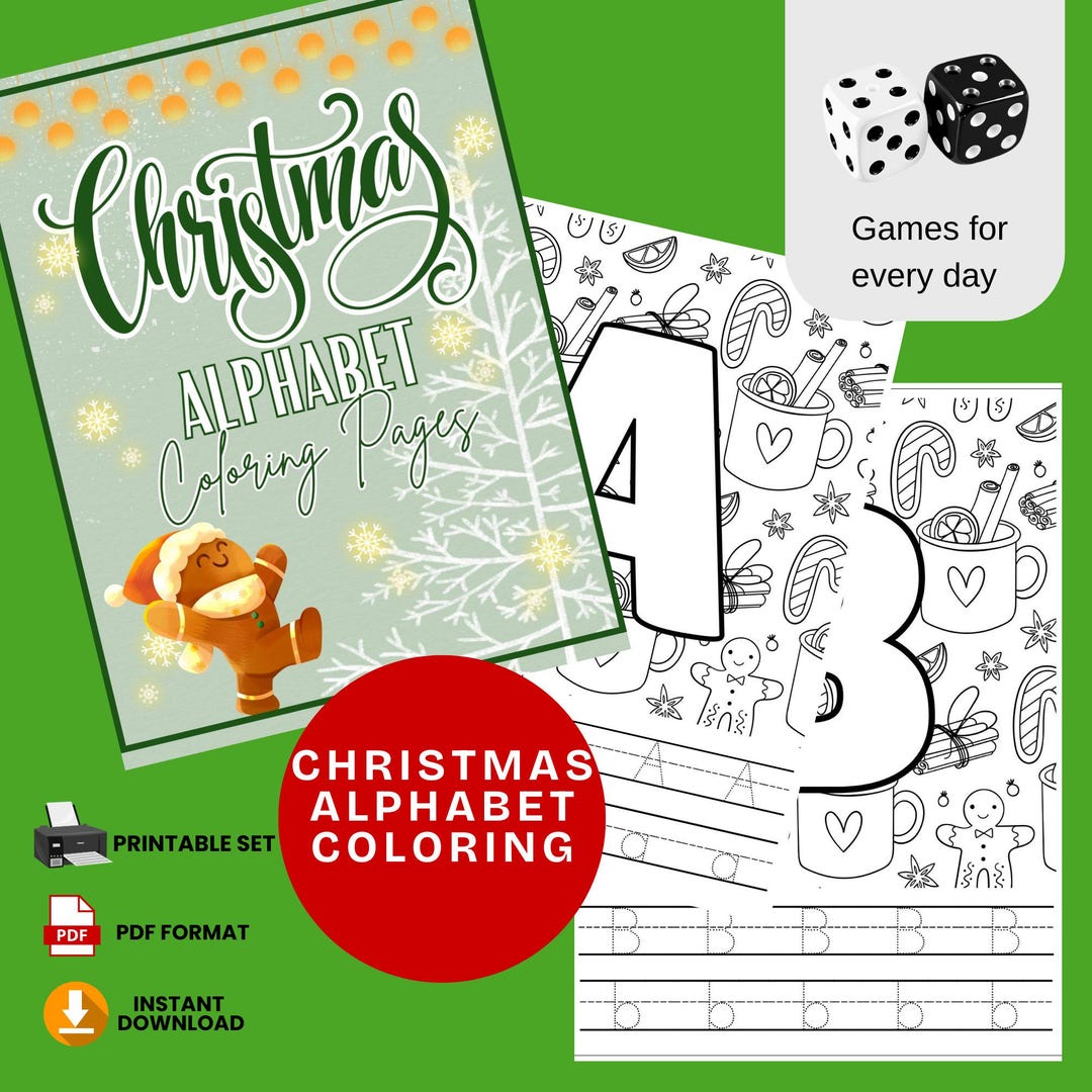 Alphabet Christmas Coloring Pages: Holiday ABC Activities (PDF ...
