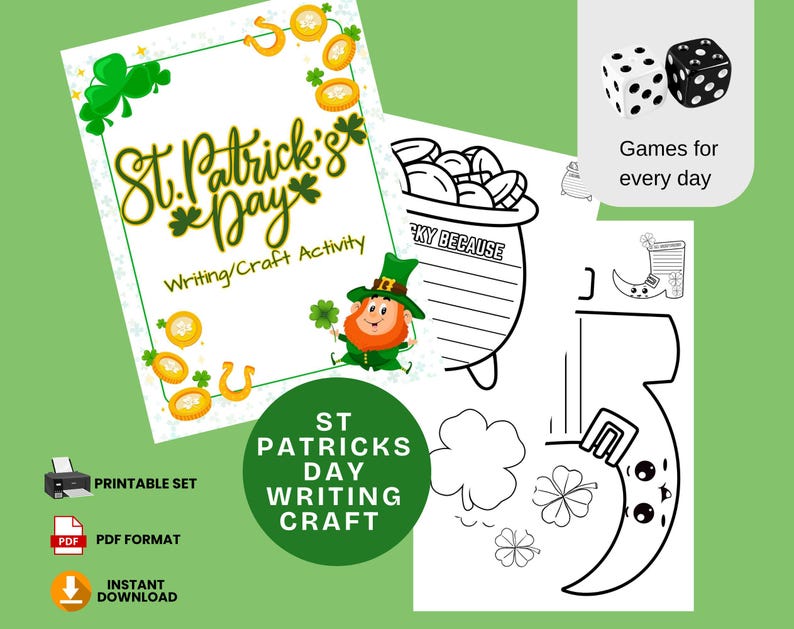 St. Patrick’s Day Writing Craft: Printable Activity for Kids (printable ...