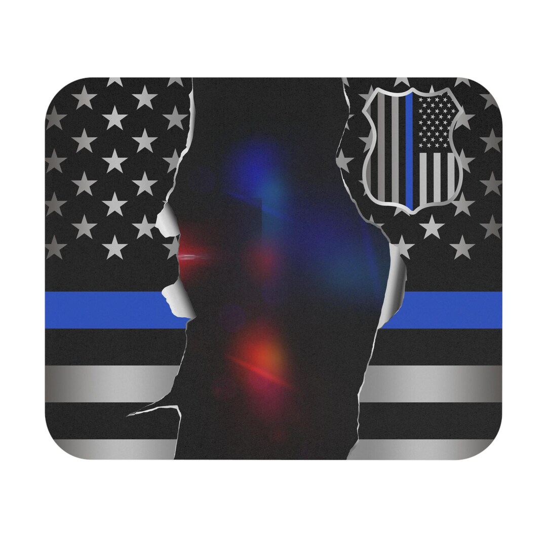 Law Enforcement Tribute Mouse Pad - Thin Blue Line, Police Gift, Office ...