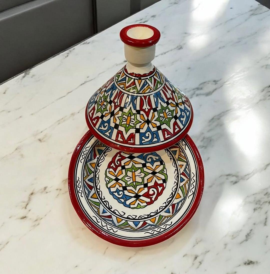 Handmade Moroccan Ceramic Colored Tagine – Unique Traditional Cookware ...