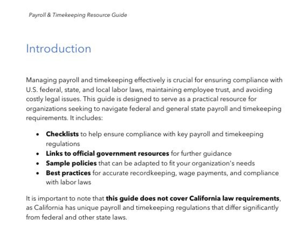 Payroll & Timekeeping Compliance Guide | Digital HR Guide With ...