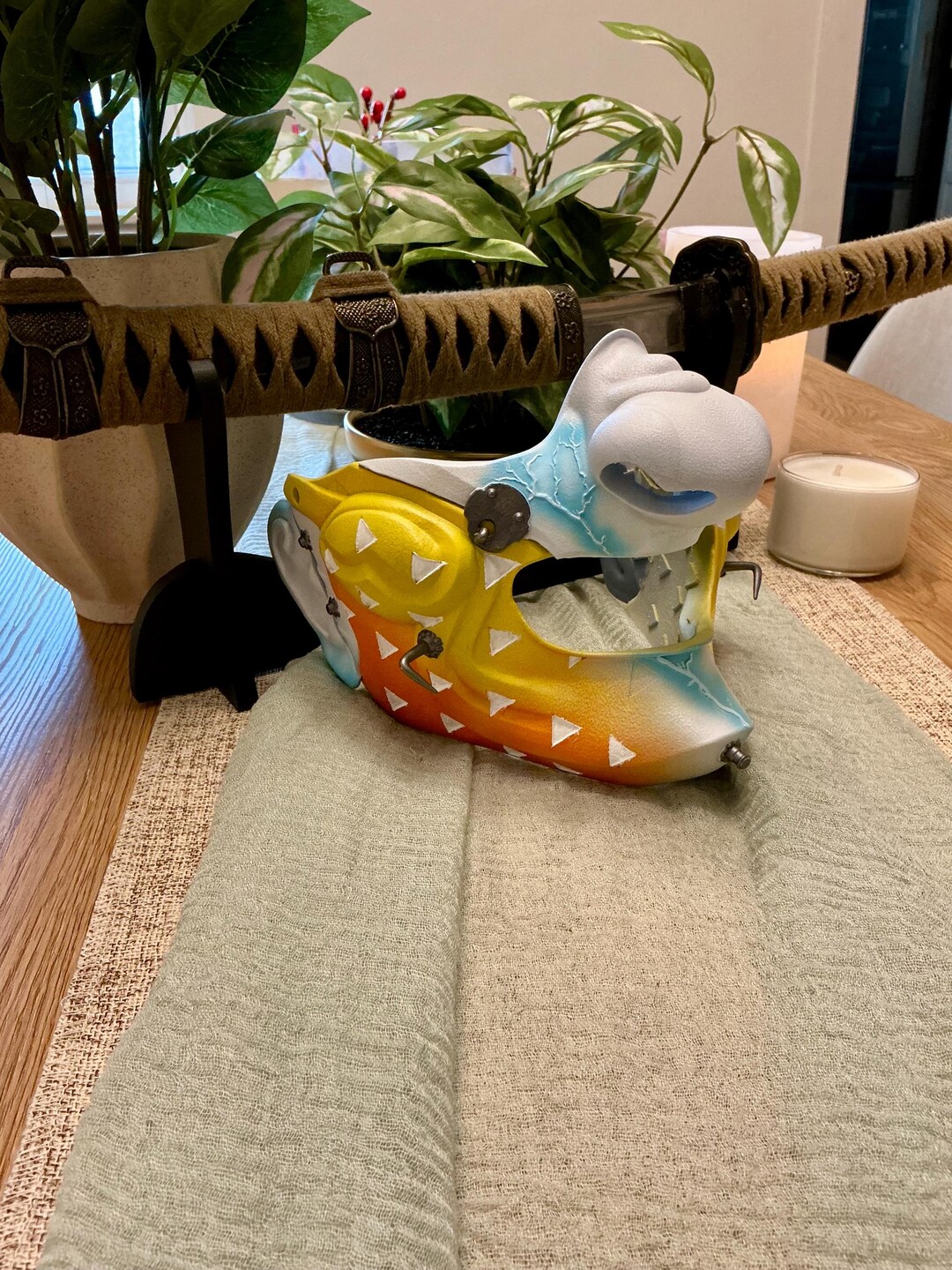 Zenitsu Demon Slayer Samurai Mask - Etsy