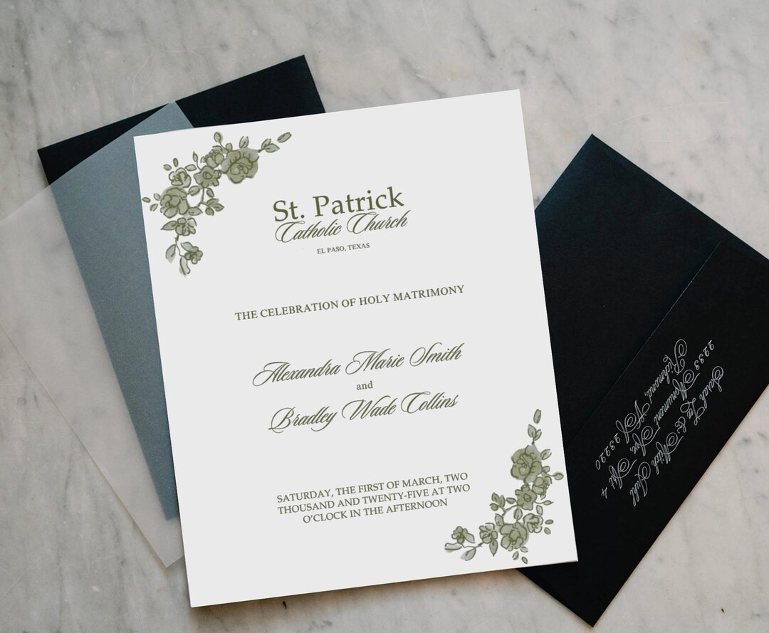 Catholic Wedding Program Template With Crest - Outside the Mass ...