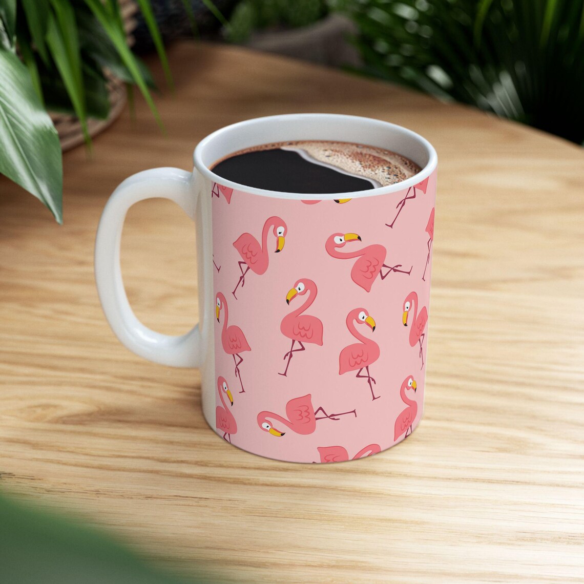 Flamingo Ceramic Mug, Cute Flamingo Coffee Cup, Tropical Drinkware ...