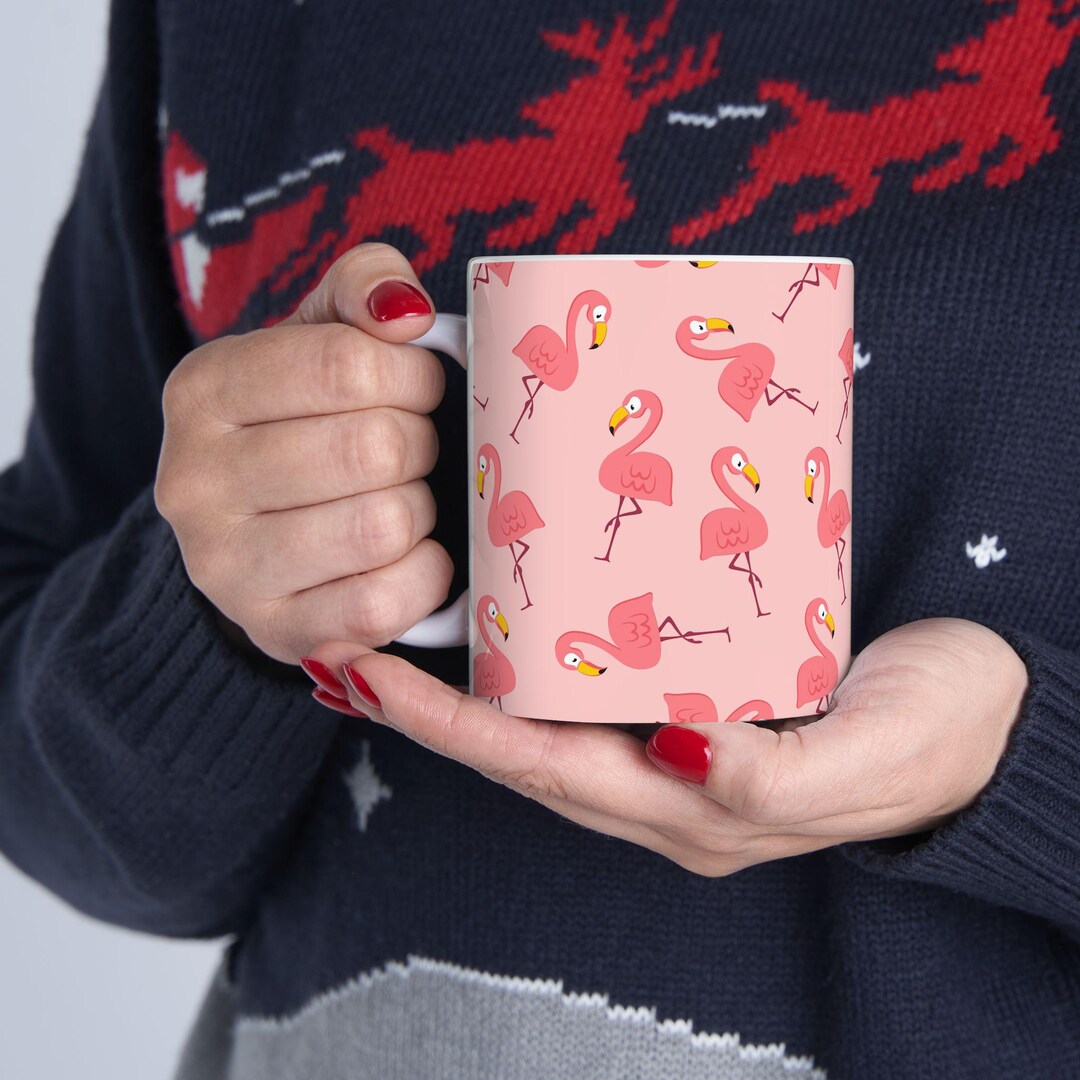Flamingo Ceramic Mug, Cute Flamingo Coffee Cup, Tropical Drinkware ...