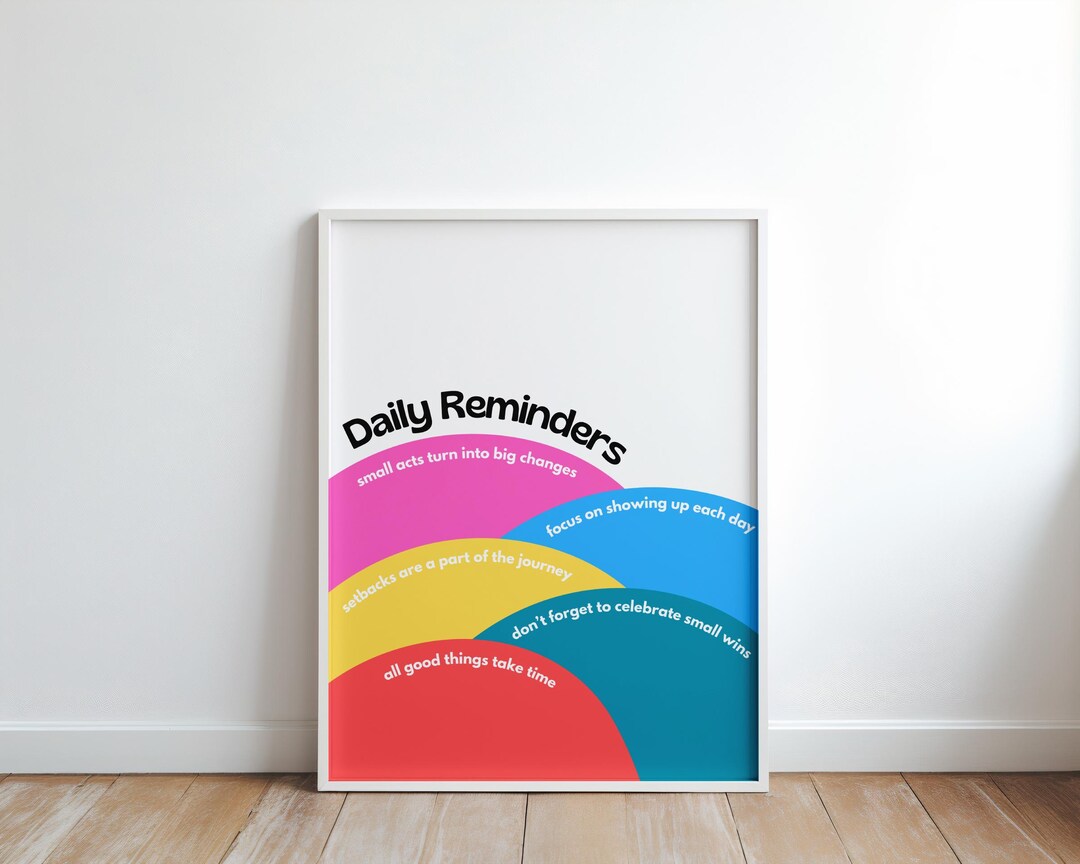 Daily Reminders Motivational Wall Art | Positive Affirmations Printable ...