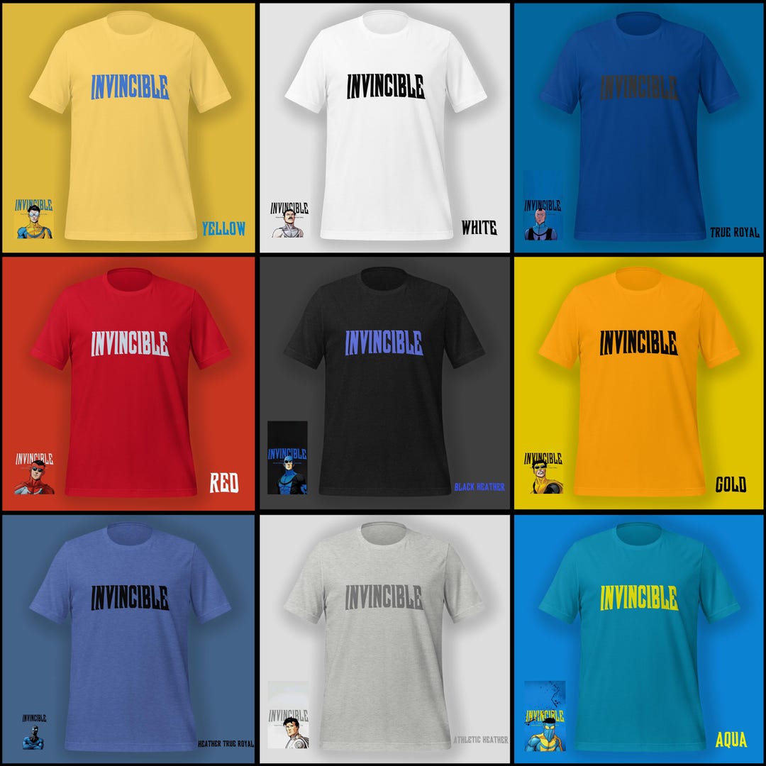 Invincible Variant T-shirts, Comic Book Superhero Graphic Tee, Mark ...