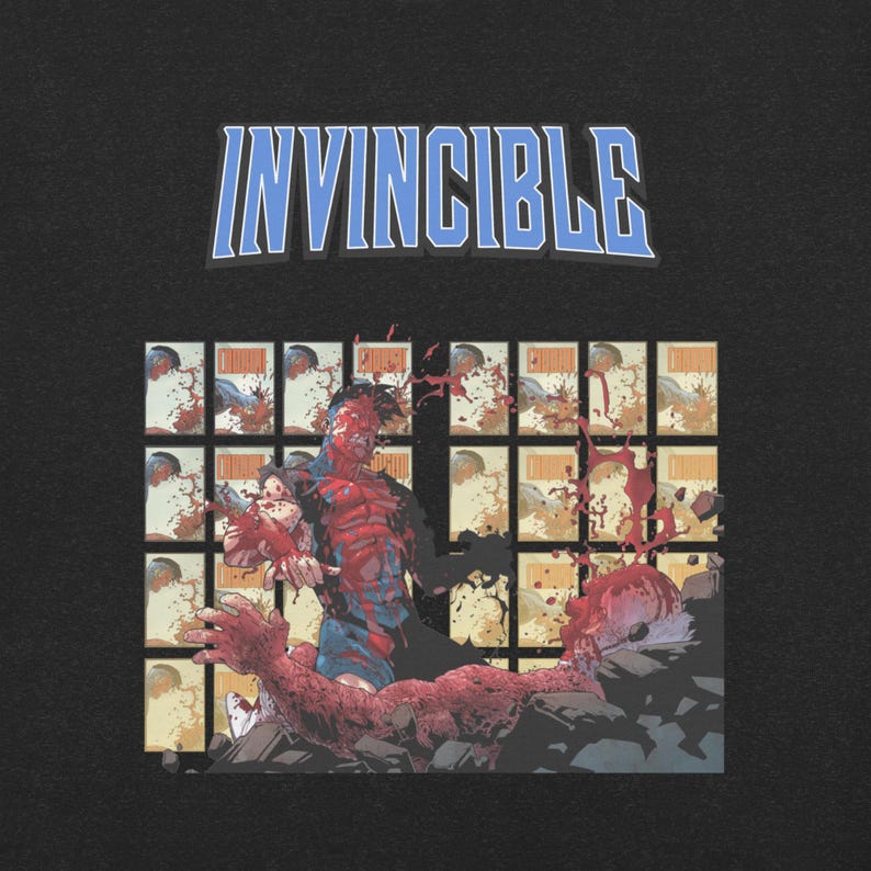 Invincible Vs Conquest Headbutt Comic Scene Bella + Canvas Classic T ...
