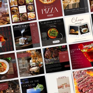 230 Restaurant Instagram Post Templates, Canva Editable (230) - Etsy