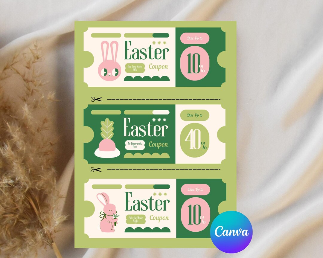 Editable Easter Coupons: Printable Easter Egg Tickets (instant Download ...
