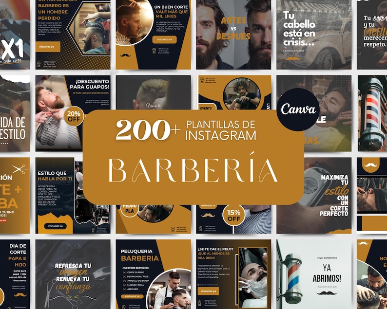 Barbershop Instagram Templates, Hair Salon Posts (canva Editable) - Etsy