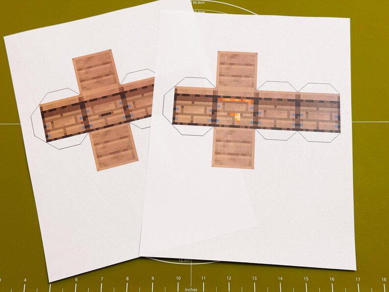 Minecraft Style Blocks – 12 Printable PDF Craft Blocks - Grass, TNT ...