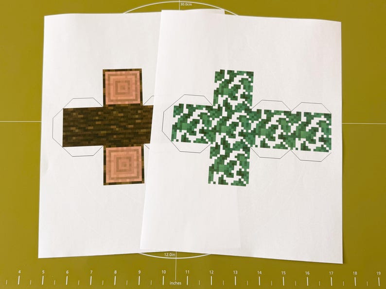 Minecraft Style Tree Blocks – 16 Printable PDF Craft Blocks – Cherry ...