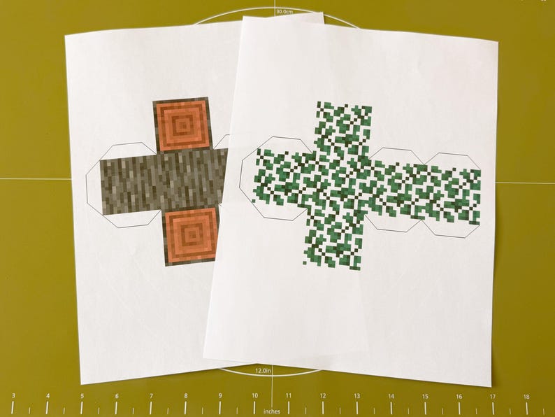 Minecraft Style Tree Blocks – 16 Printable PDF Craft Blocks – Cherry ...