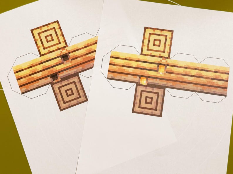 Minecraft Style Blocks – 12 Printable PDF Craft Blocks - Grass, TNT ...