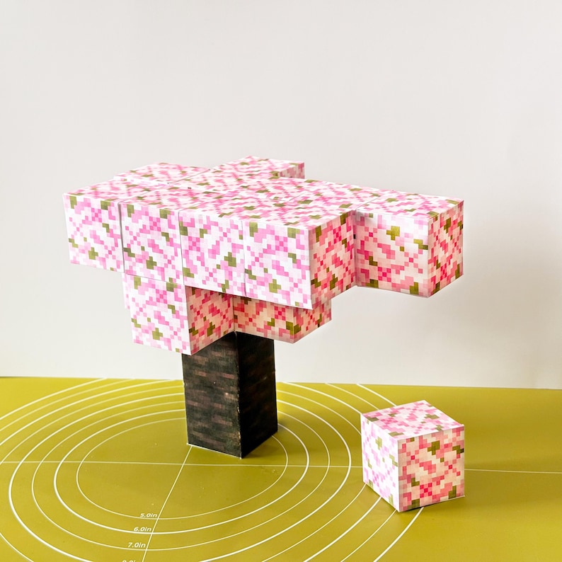 Minecraft Style Tree Blocks – 16 Printable PDF Craft Blocks – Cherry ...