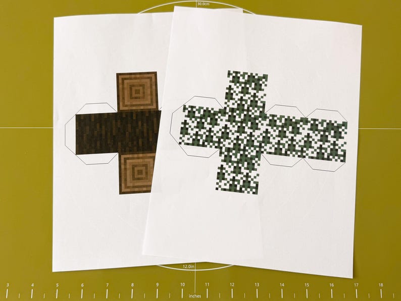 Minecraft Style Tree Blocks – 16 Printable PDF Craft Blocks – Cherry ...