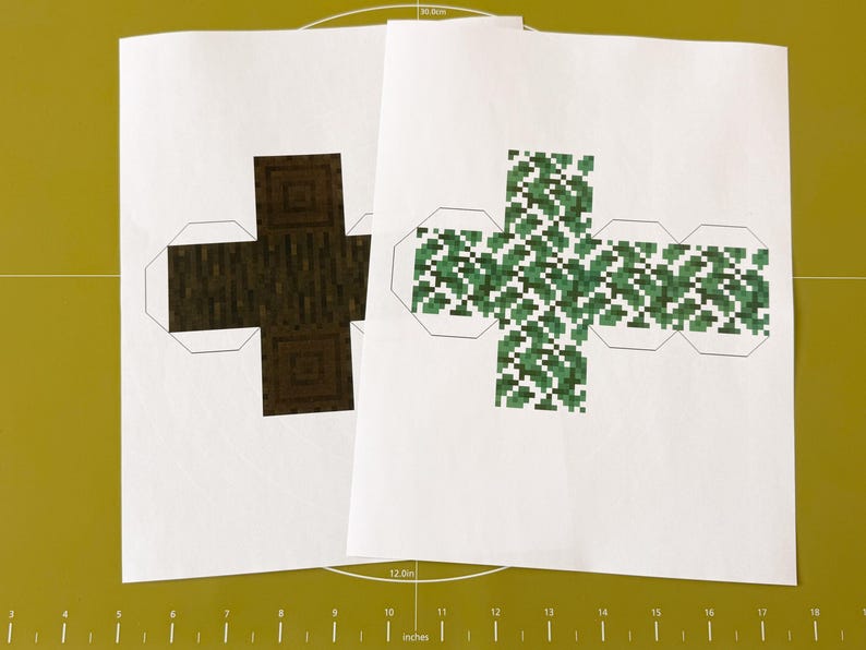 Minecraft Style Tree Blocks – 16 Printable PDF Craft Blocks – Cherry ...