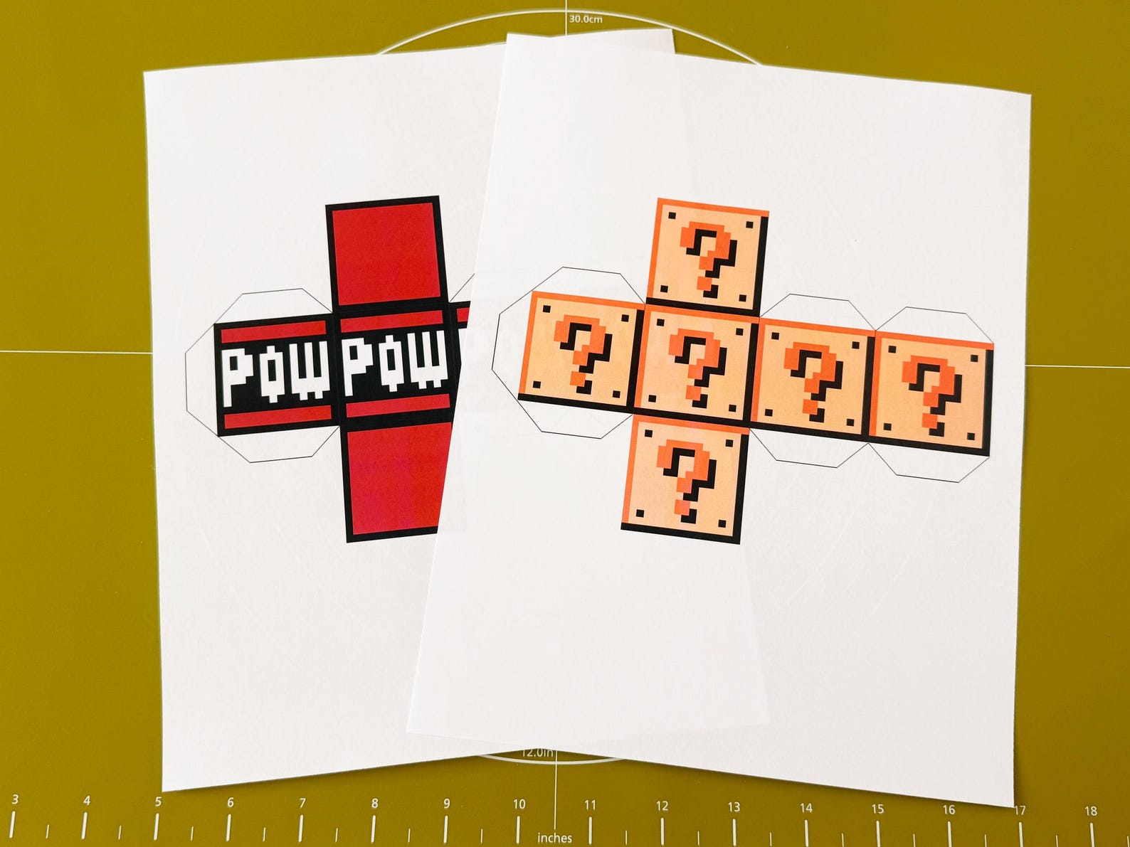 Super Mario Bros Printable Blocks – Vintage 3D Papercraft Question ...