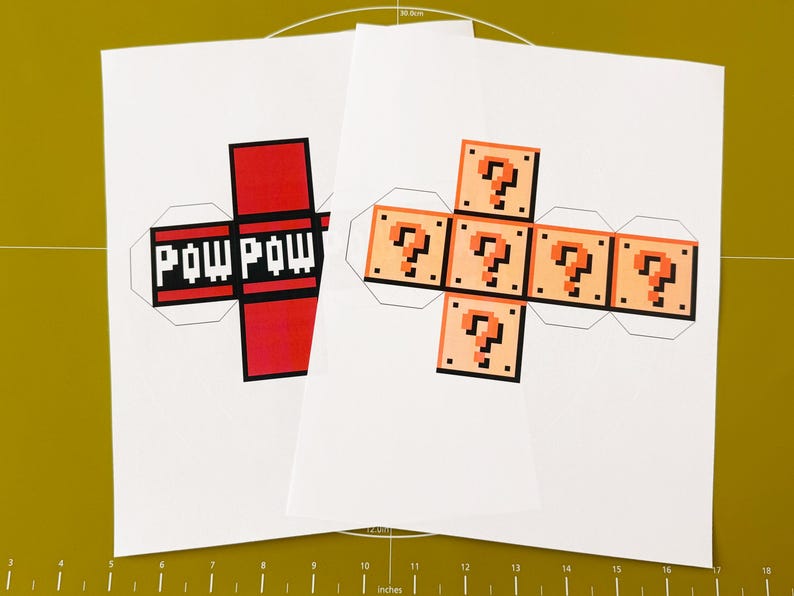 Super Mario Bros Printable Blocks – Vintage 3D Papercraft Question ...